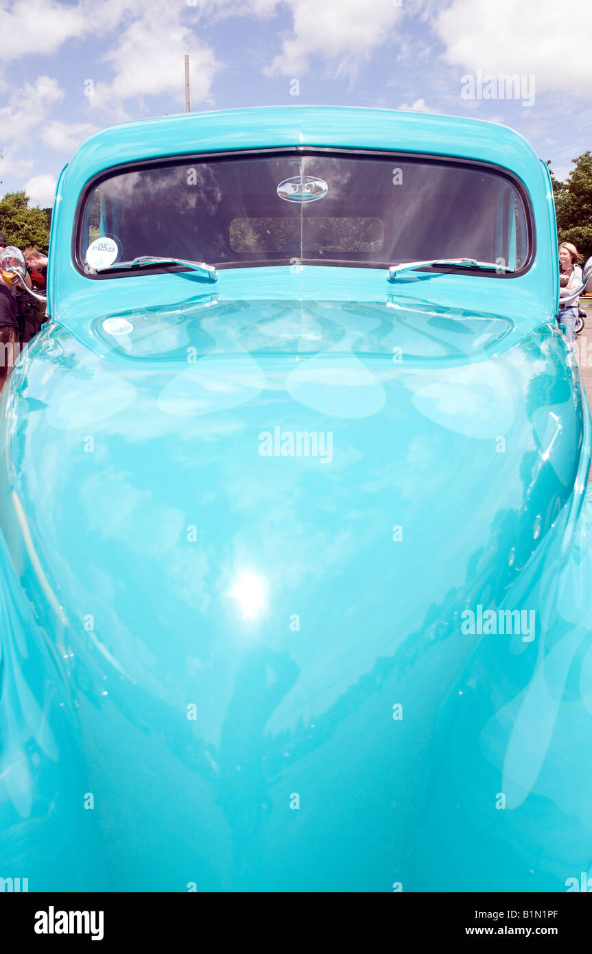 Wide angle view of front of custom ford sedan Stock Photo - Alamy