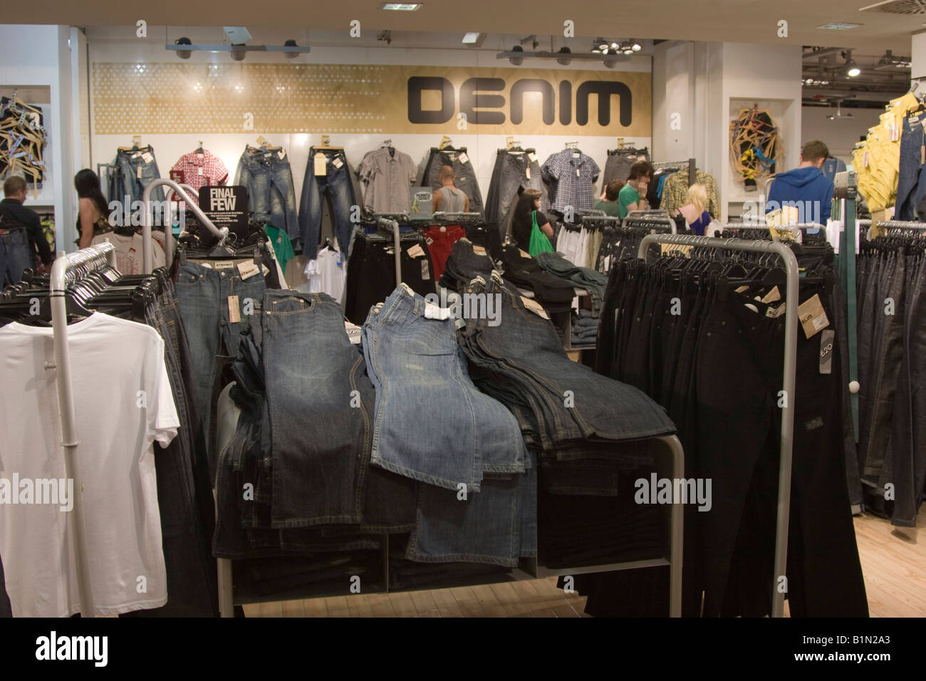 Denim Clothes Top Shop flagship store Oxford Street London Stock Photo ...