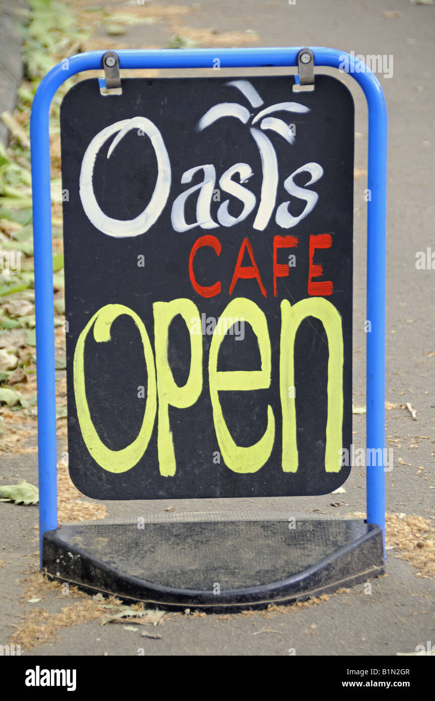 Oasis Cafe sign Highbury Fields Highbury N5 London England UK Stock ...