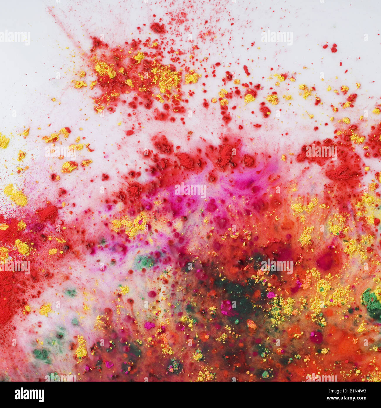 High angle view of multi-colored powder paint spread on the floor Stock ...