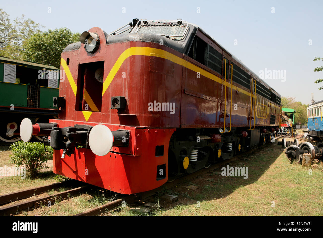 Diesel engine or locomotive at the Delhi railway museum India Stock ...