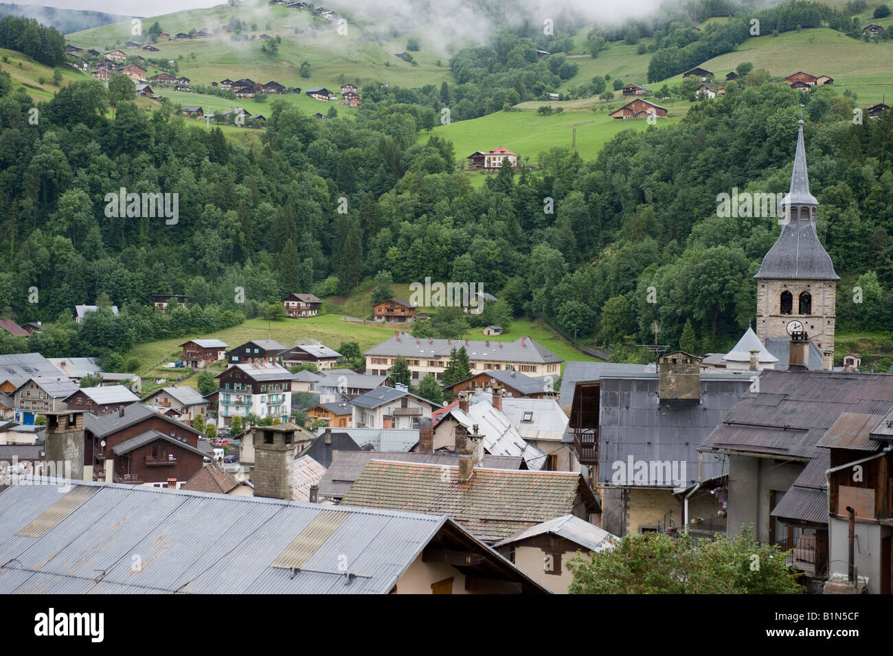 the town of beaufort in savoie france Stock Photo - Alamy
