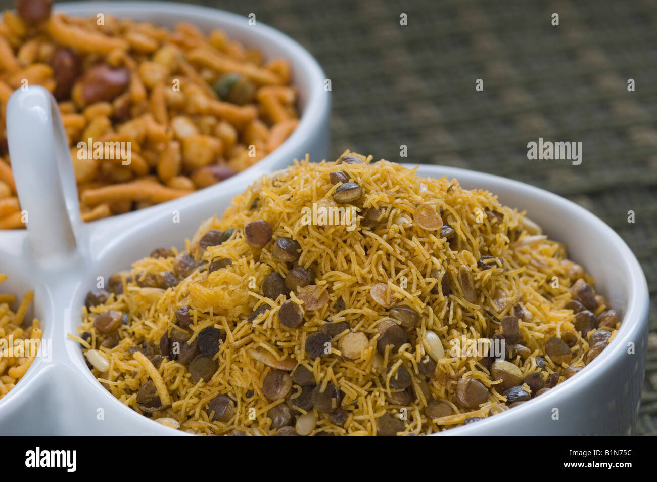 Close-up of bowls of snacks Stock Photo - Alamy