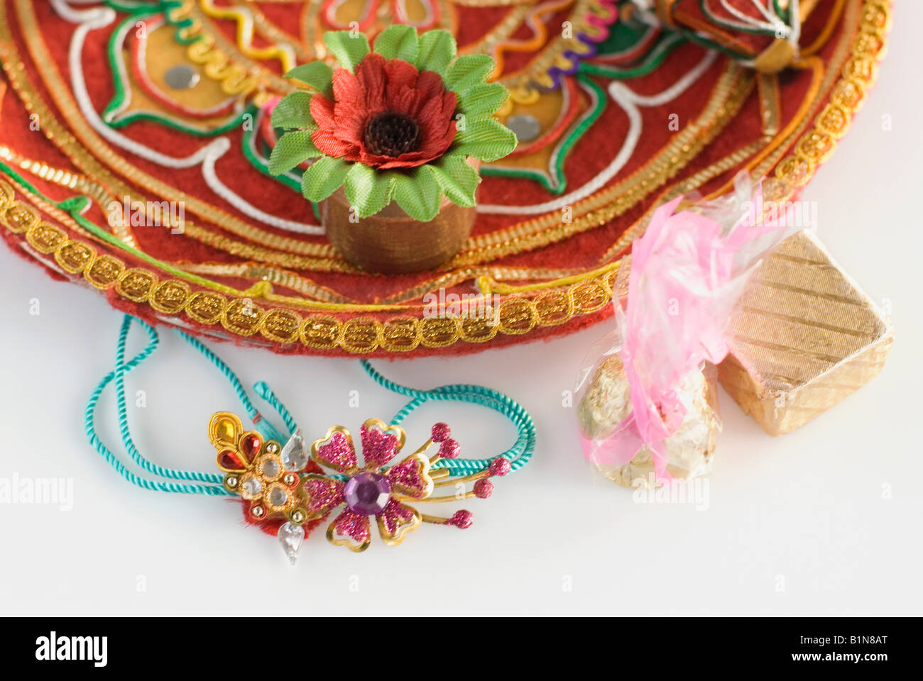 Close up rakhi rakhi thali hi-res stock photography and images - Alamy
