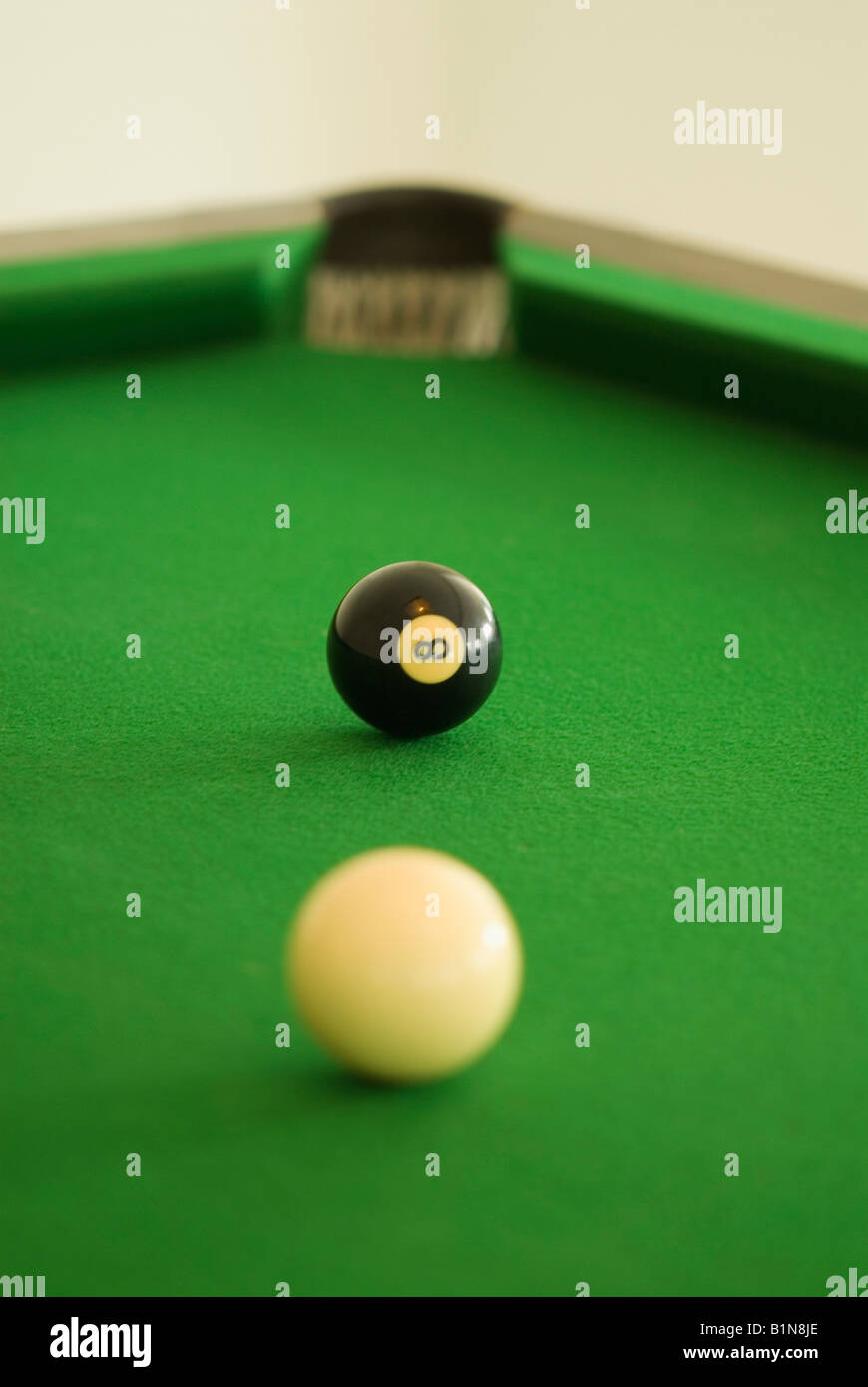 Close-up of pool balls on a pool table Stock Photo - Alamy
