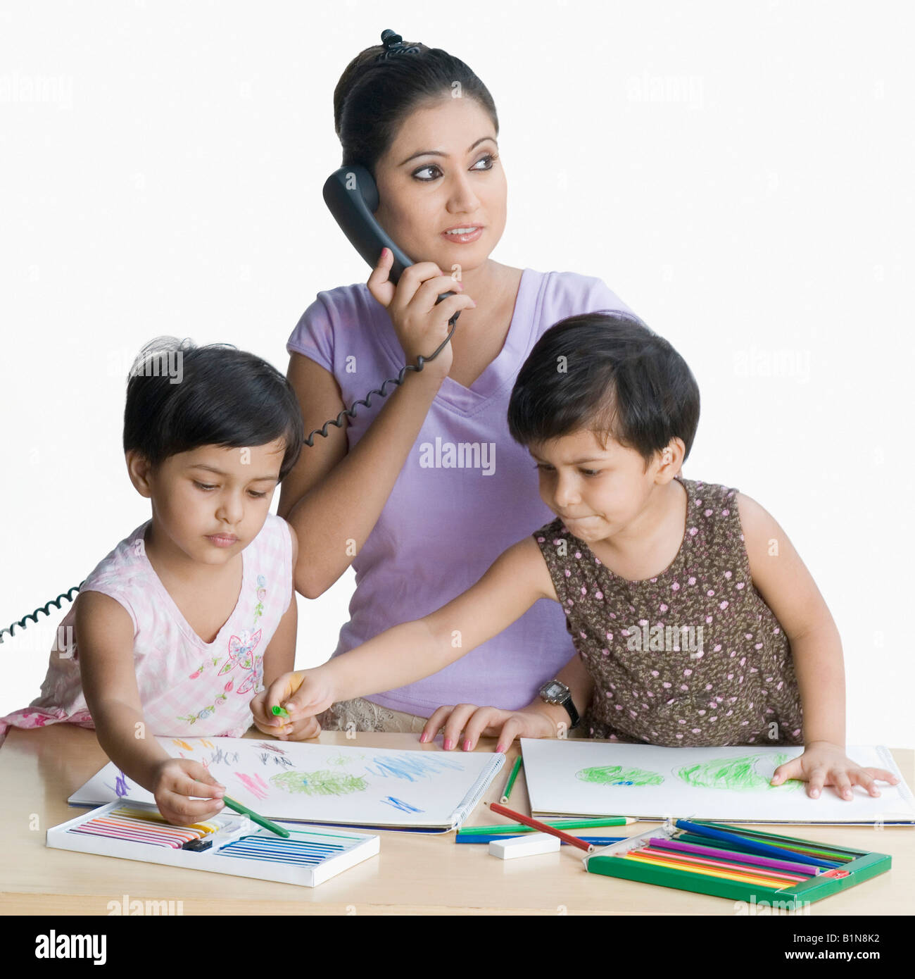 Two children talking drawing hi-res stock photography and images - Alamy