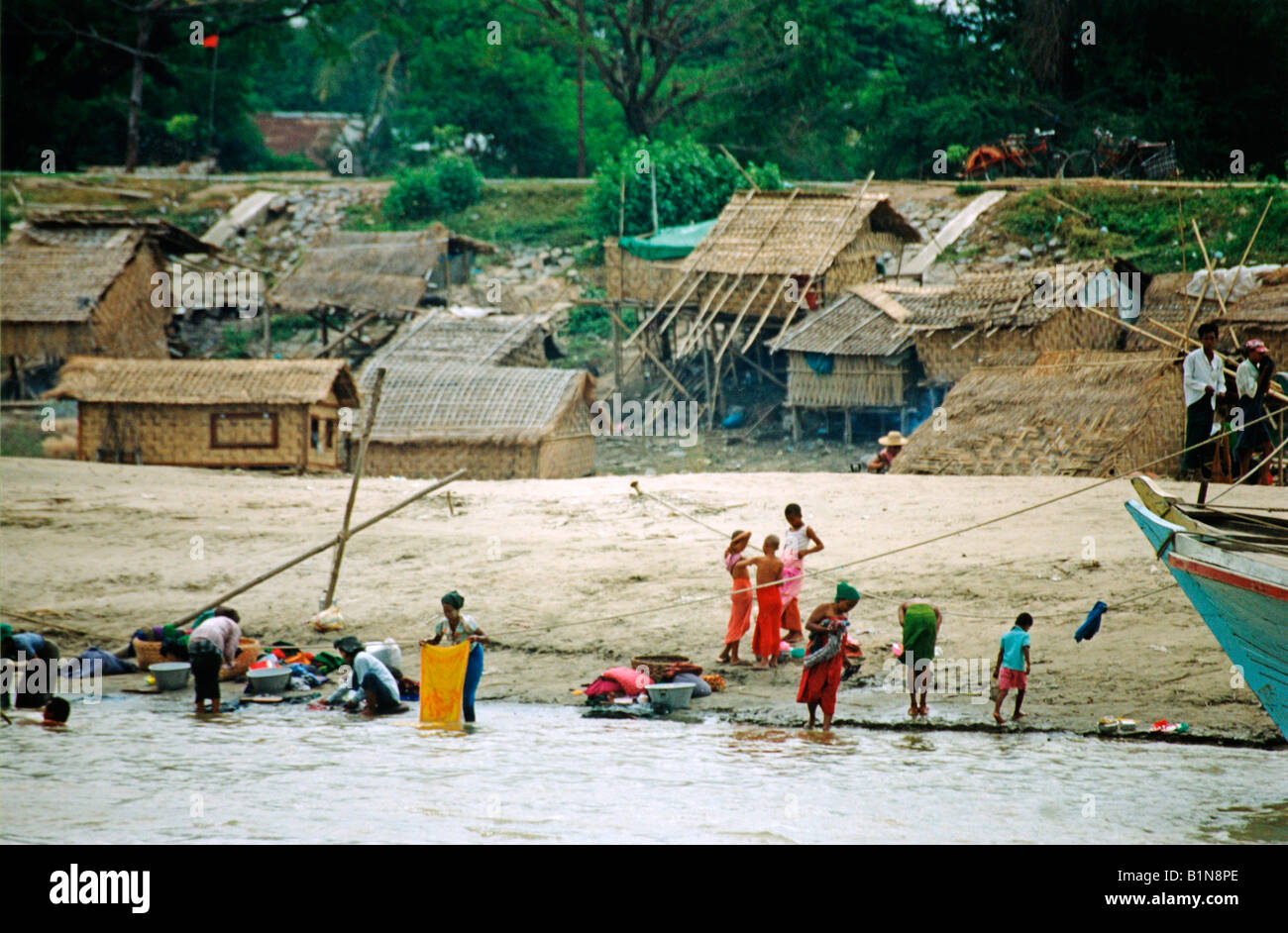 Myanmar Burma River Life Along The Ayeyarwady River Stock Photo - Alamy