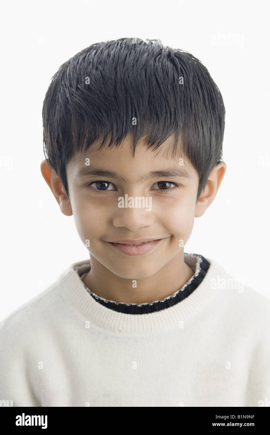 Portrait of a boy smiling Stock Photo - Alamy