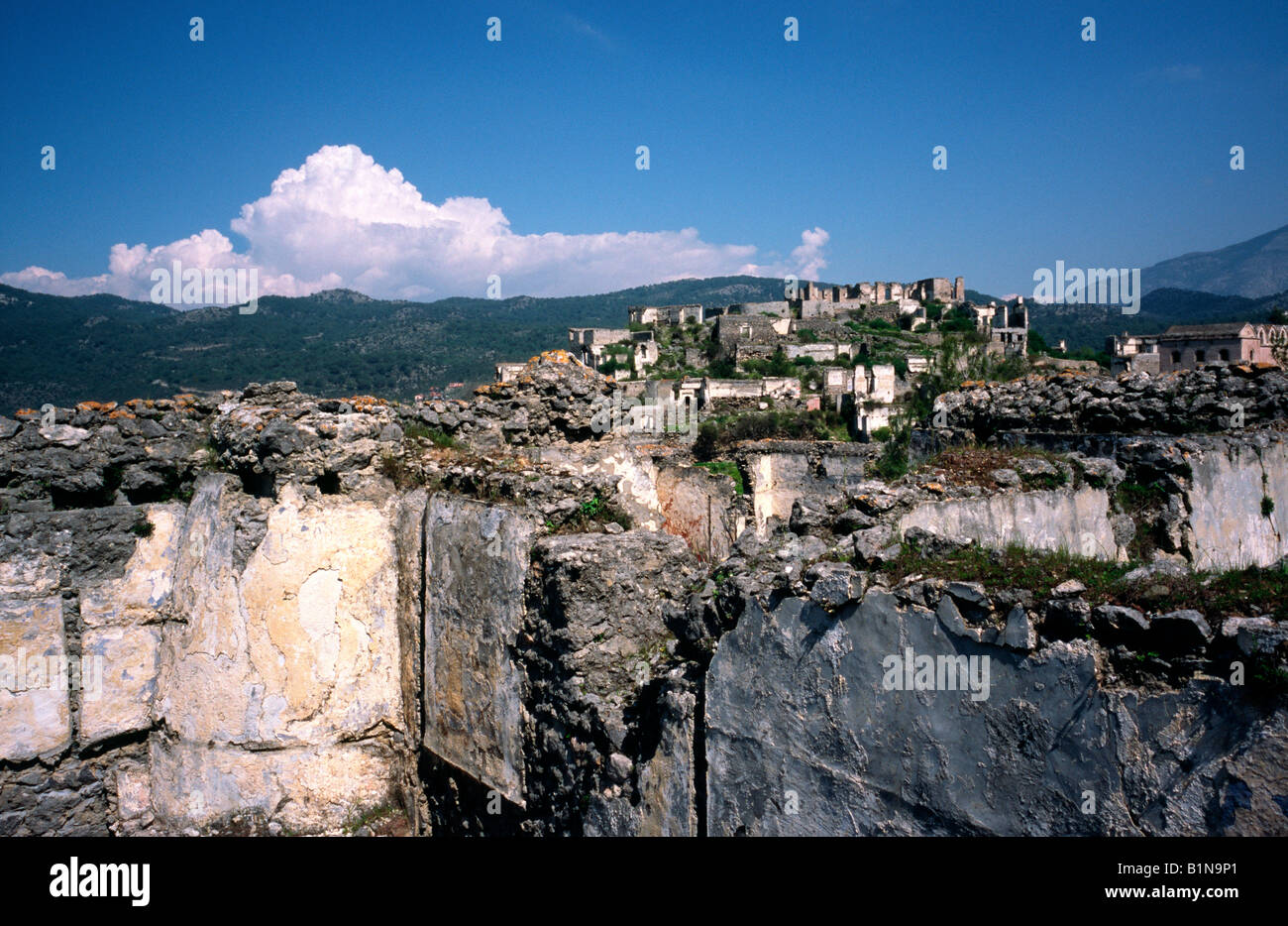 March 26, 2006 - Ruins of Kayaköy ghost town (the Greek name is Levissi ...