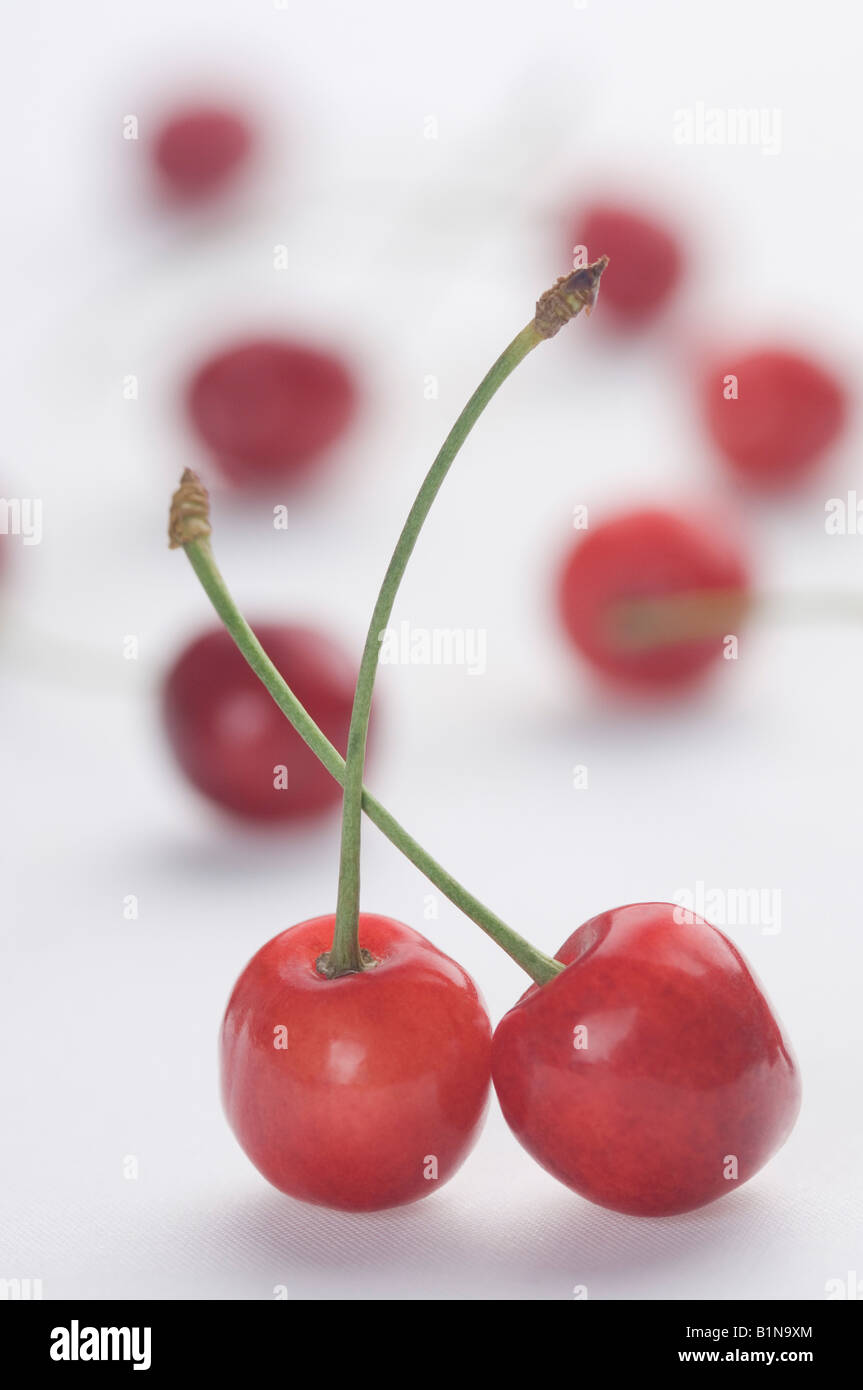 Close-up of two cherries Stock Photo - Alamy