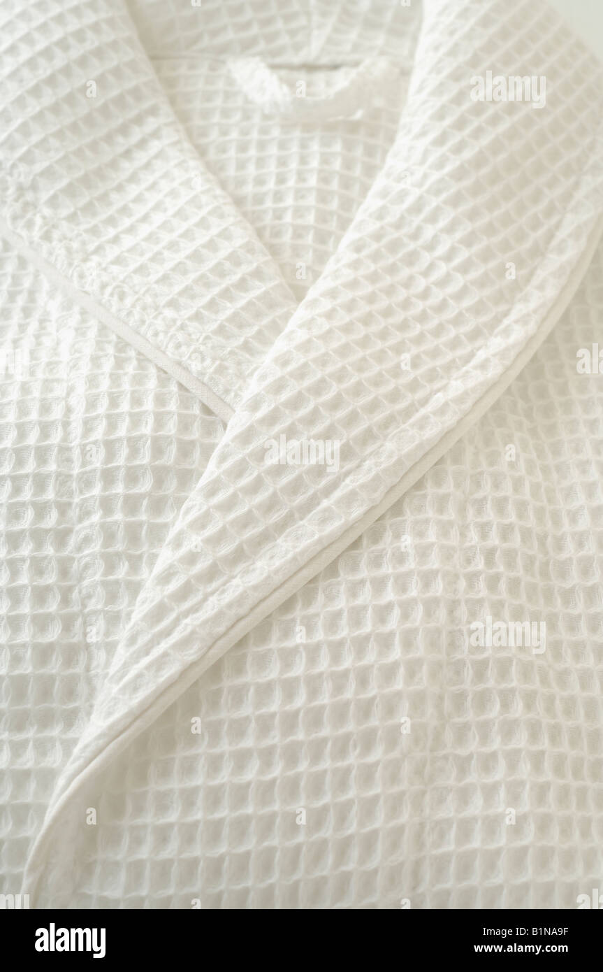 White bathrobe close up Stock Photo - Alamy