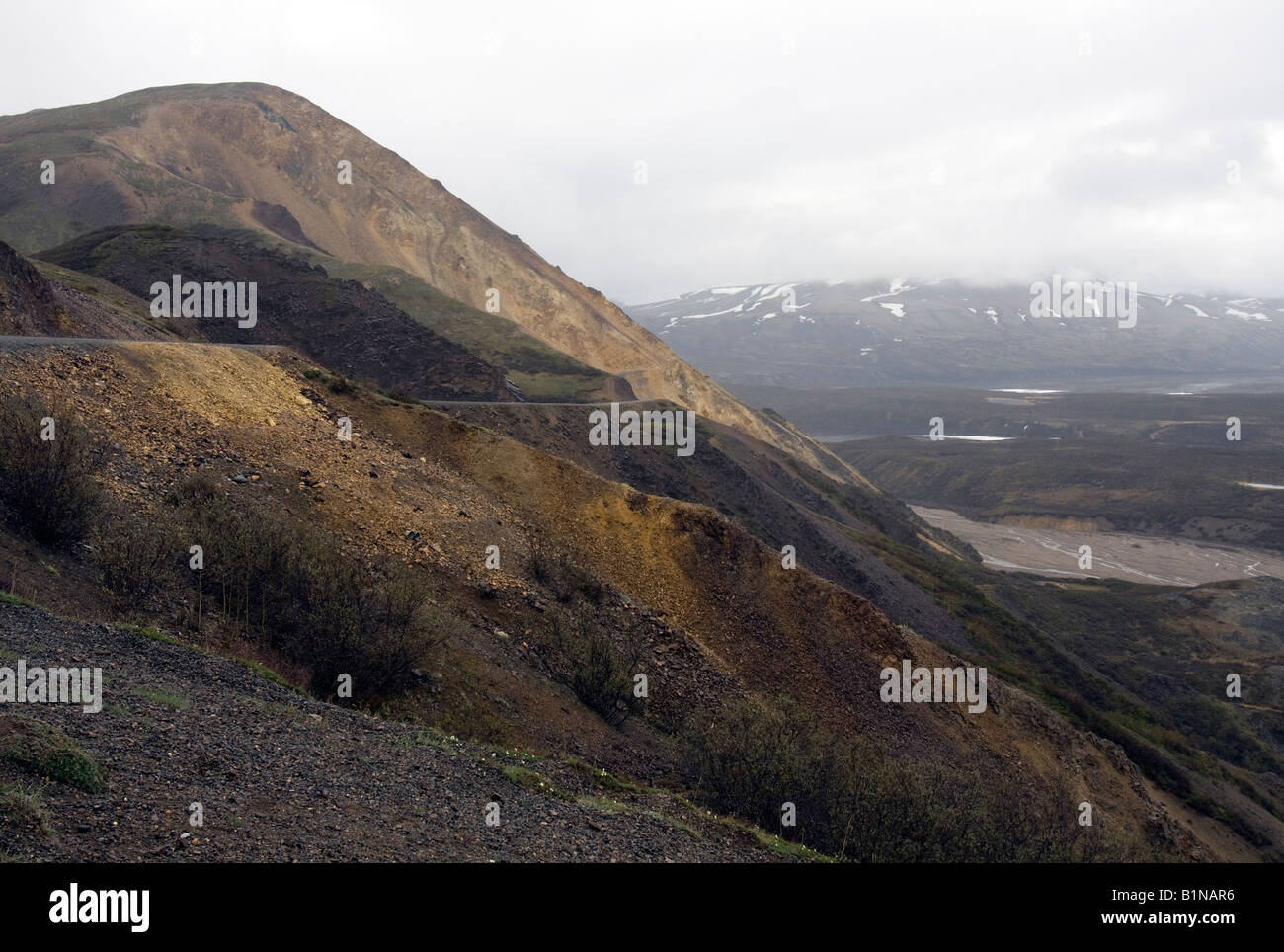Polychrome pass, Denali National Park, Alaska, USA Stock Photo - Alamy