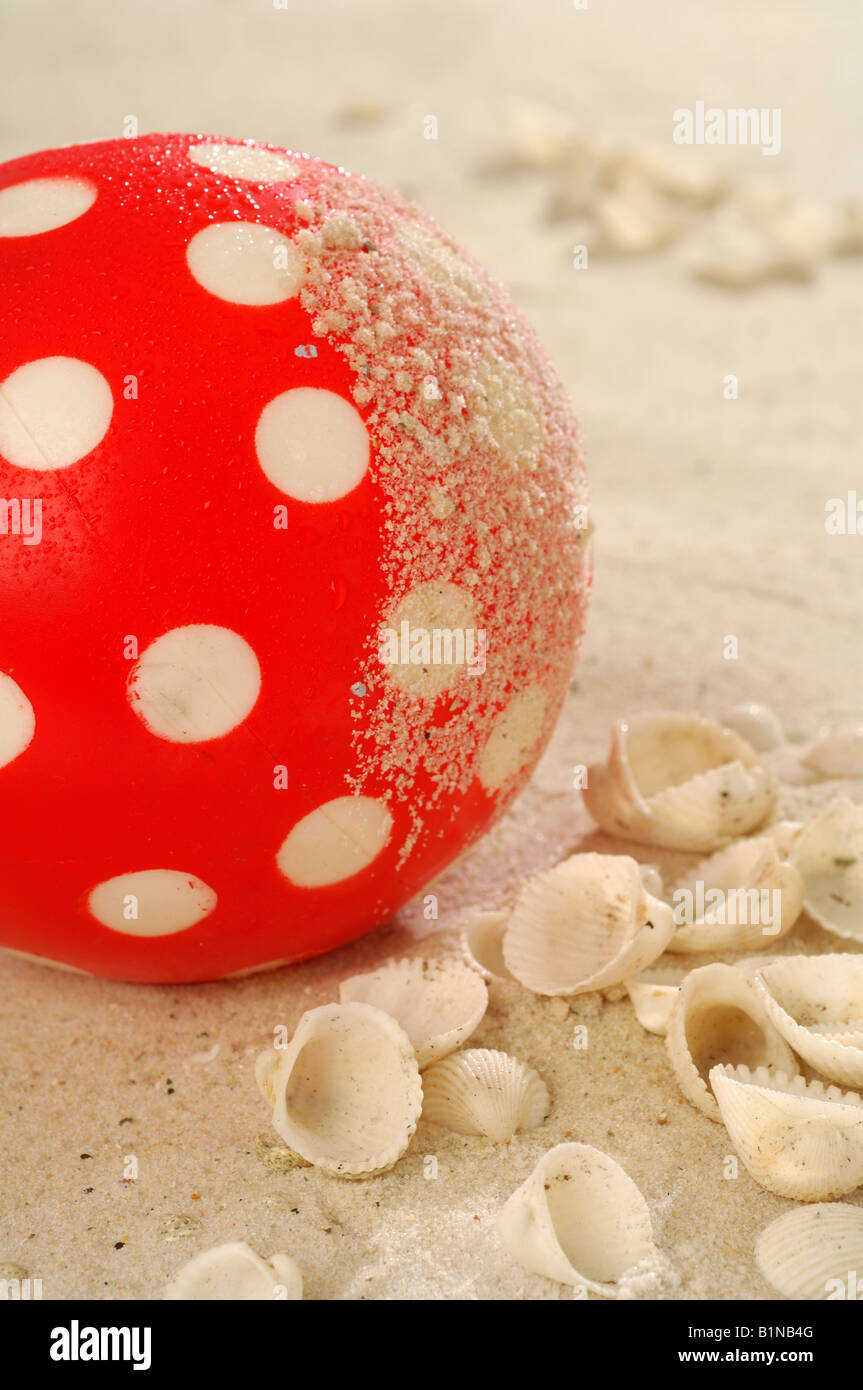 Plastic ball in the sand Stock Photo - Alamy