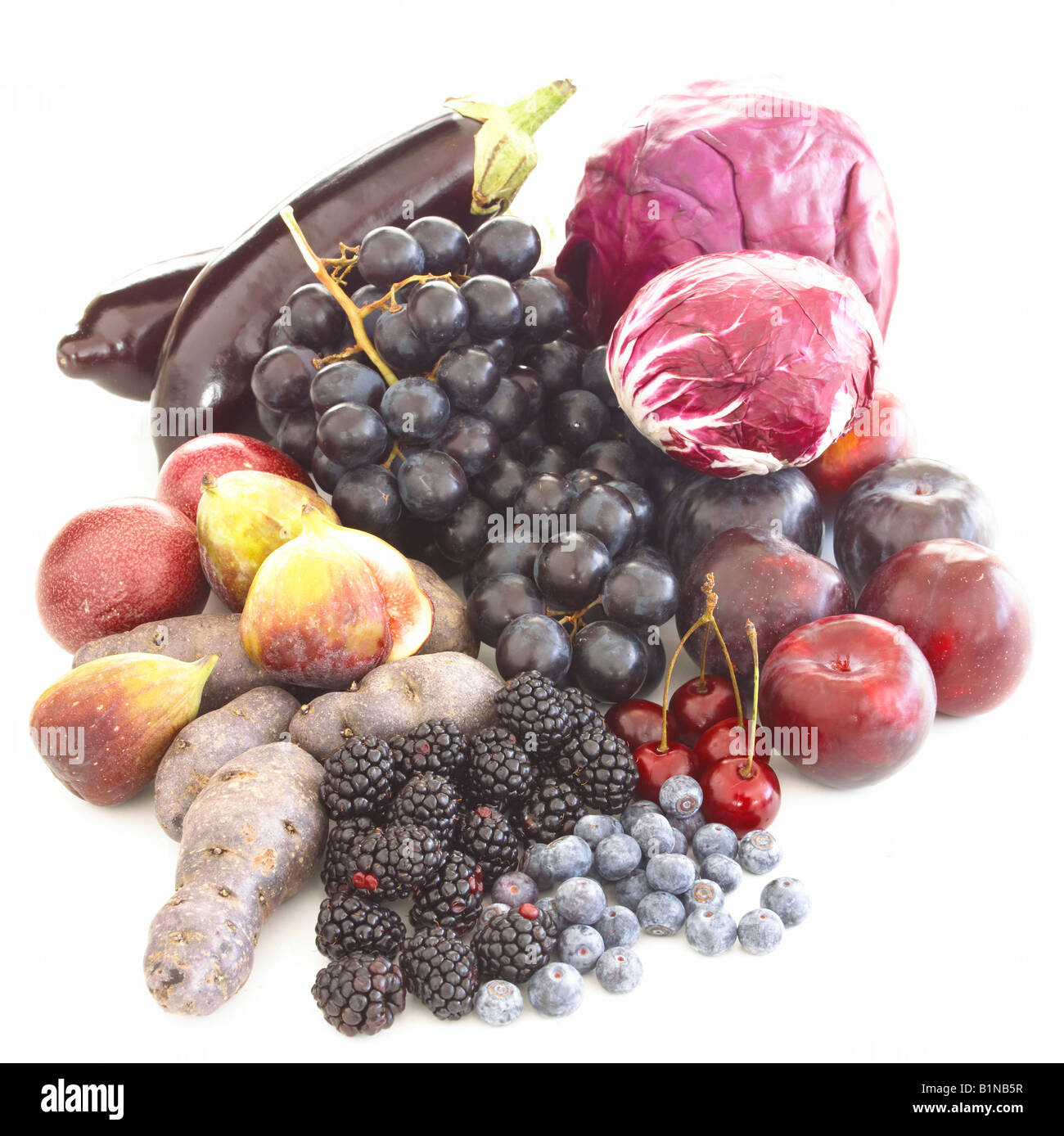 Five-a-day: red fruit and vegetables Stock Photo - Alamy