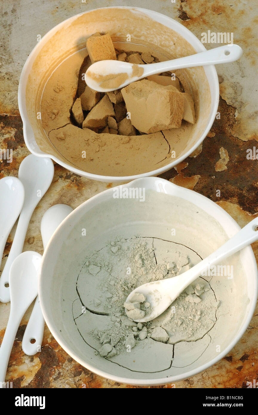 Green and brown clay Stock Photo - Alamy