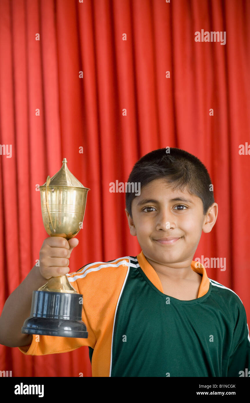 Tween boy trophy hi-res stock photography and images - Alamy