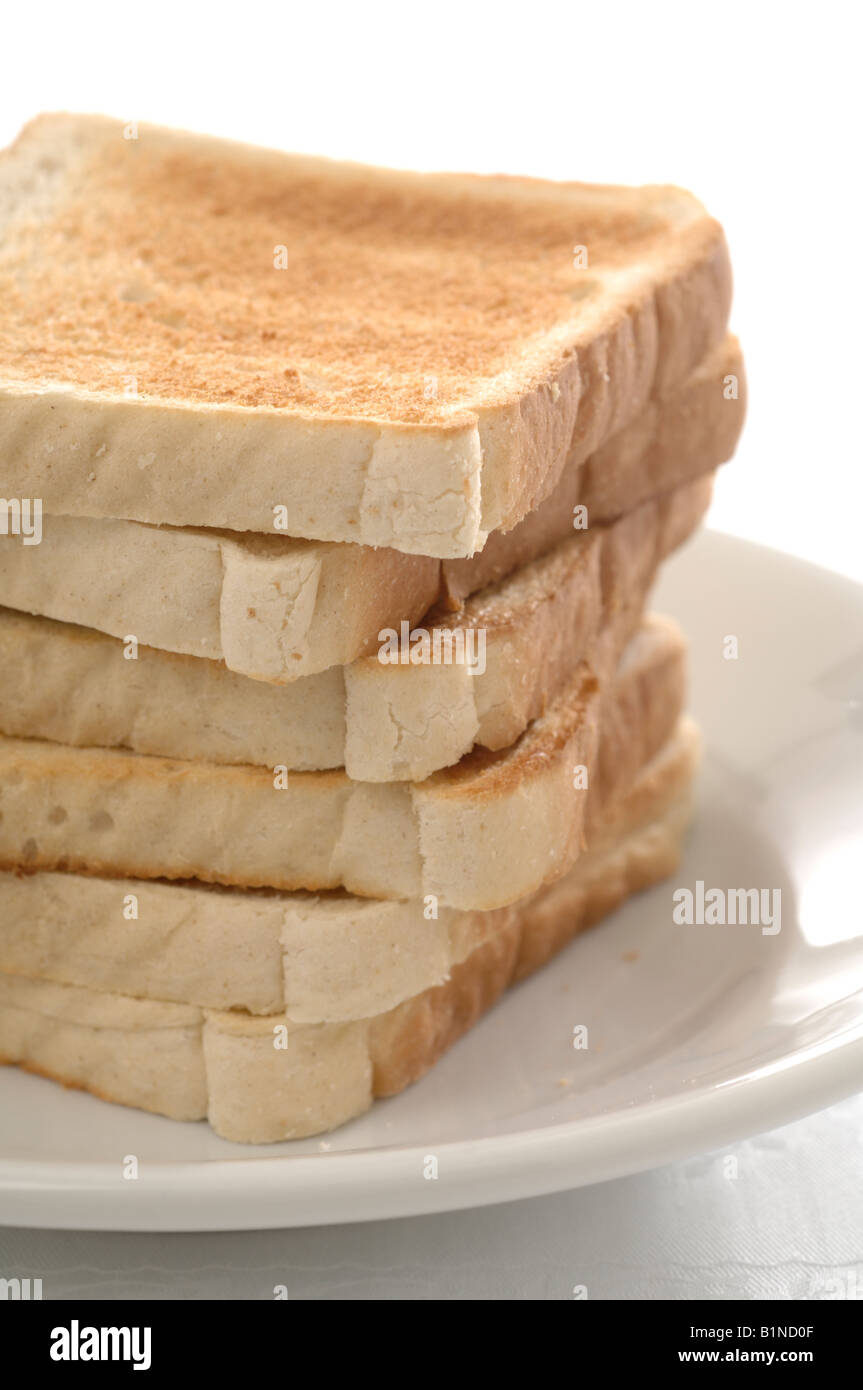 Toast on a plate Stock Photo - Alamy