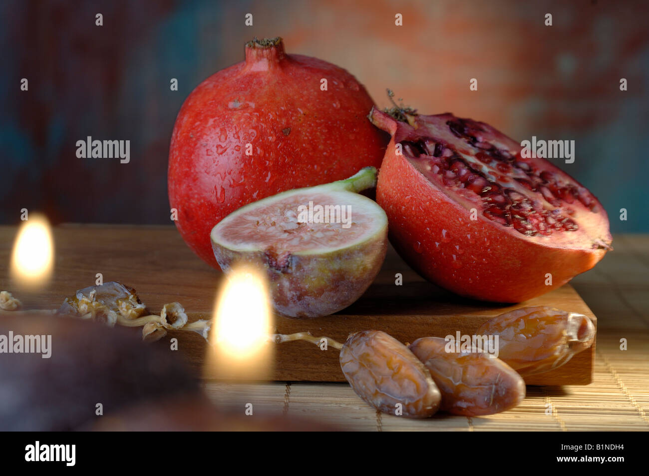 Pomegranate, date and fig Stock Photo - Alamy