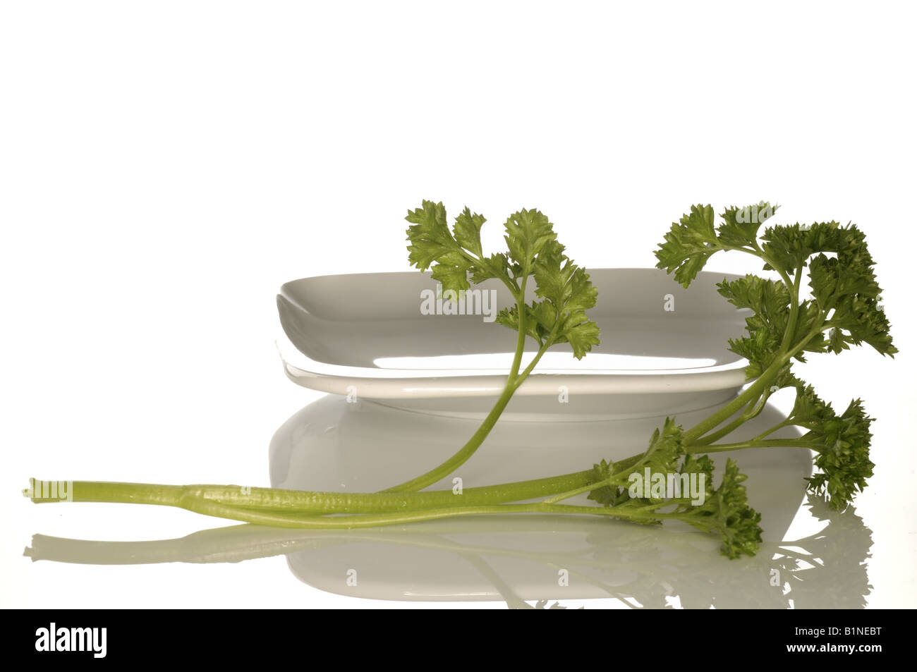 prizzy parsley with glass bowl Stock Photo - Alamy