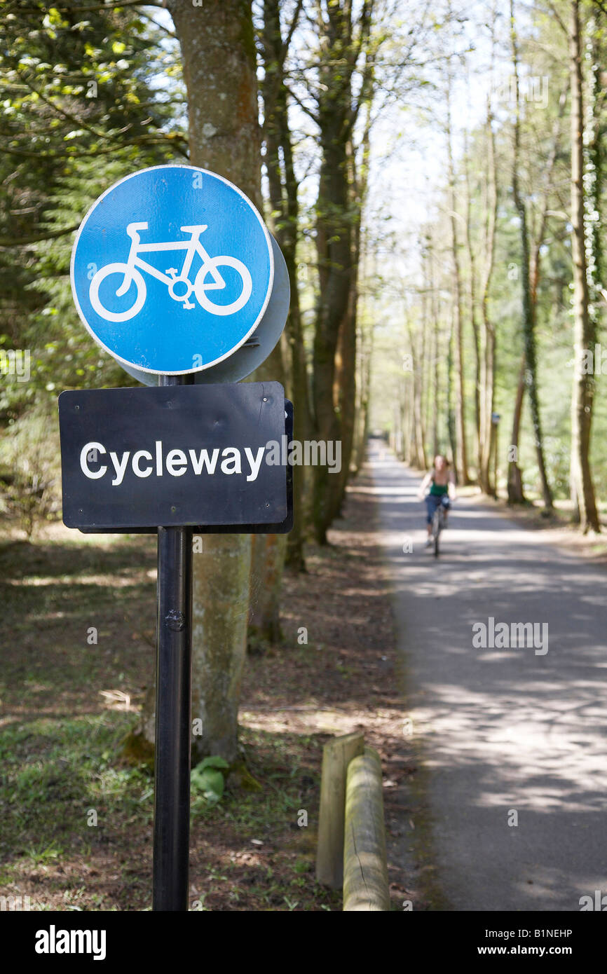 Cyclelway path at center parcs Stock Photo - Alamy