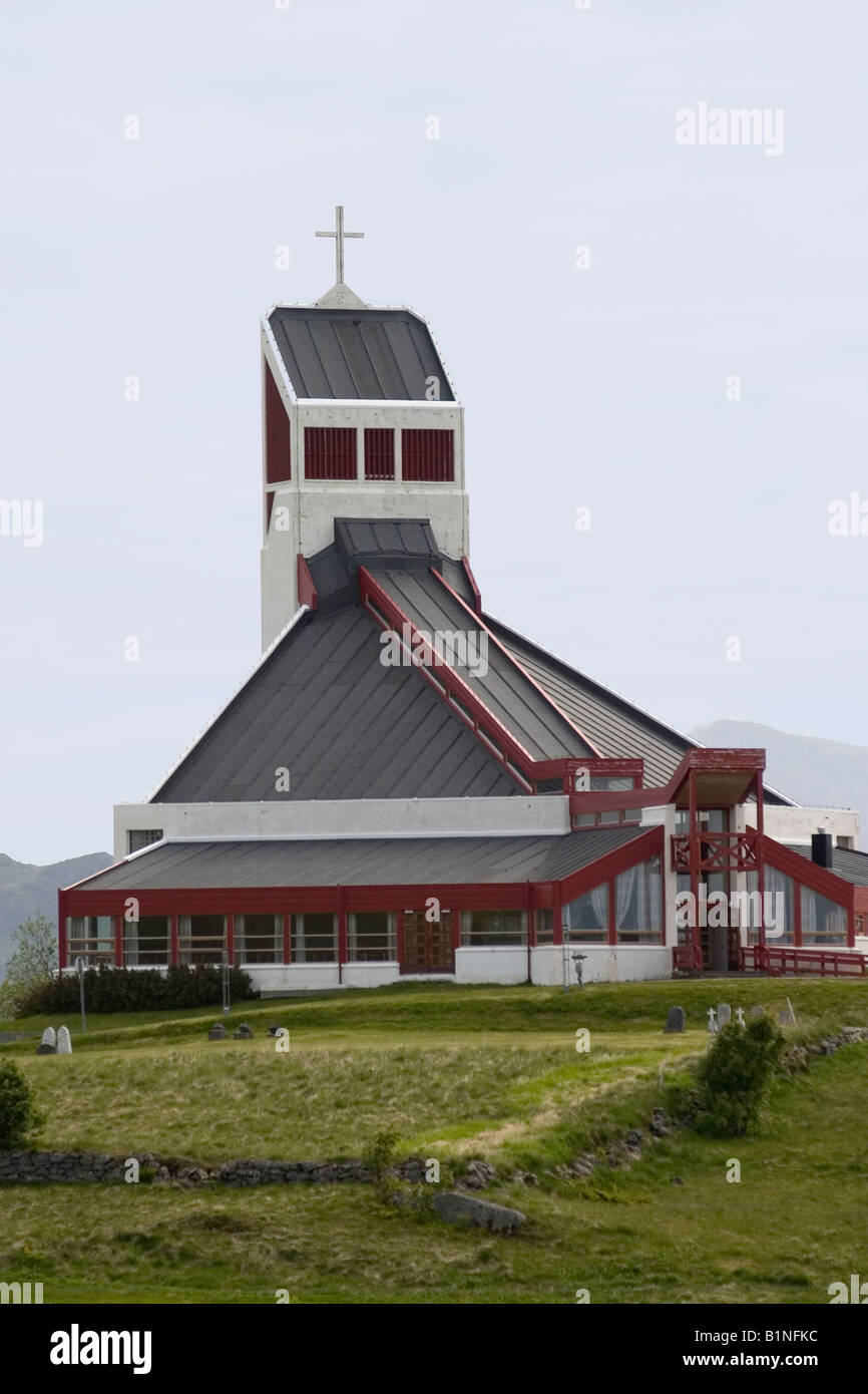 Norway Nordland Lofoten Vestvaagøy Borg church Stock Photo - Alamy