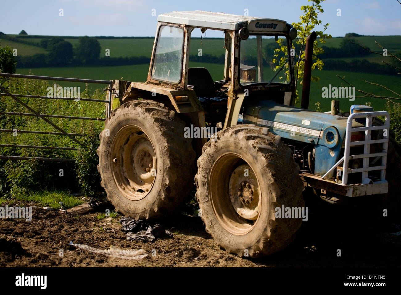 Tractor, County 944 in the Cornish countryside, England Stock Photo - Alamy