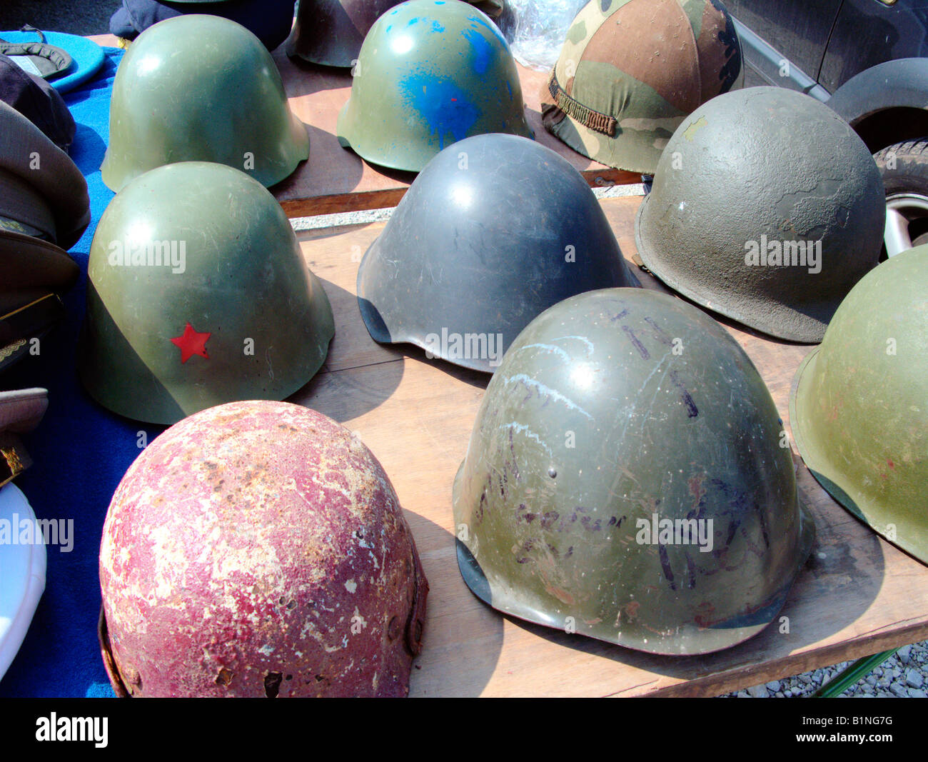 Military items for sale on open market after war in Zagreb Croatia ...