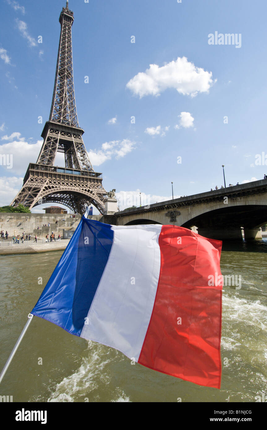 Eiffel tower paris flag hi-res stock photography and images - Alamy