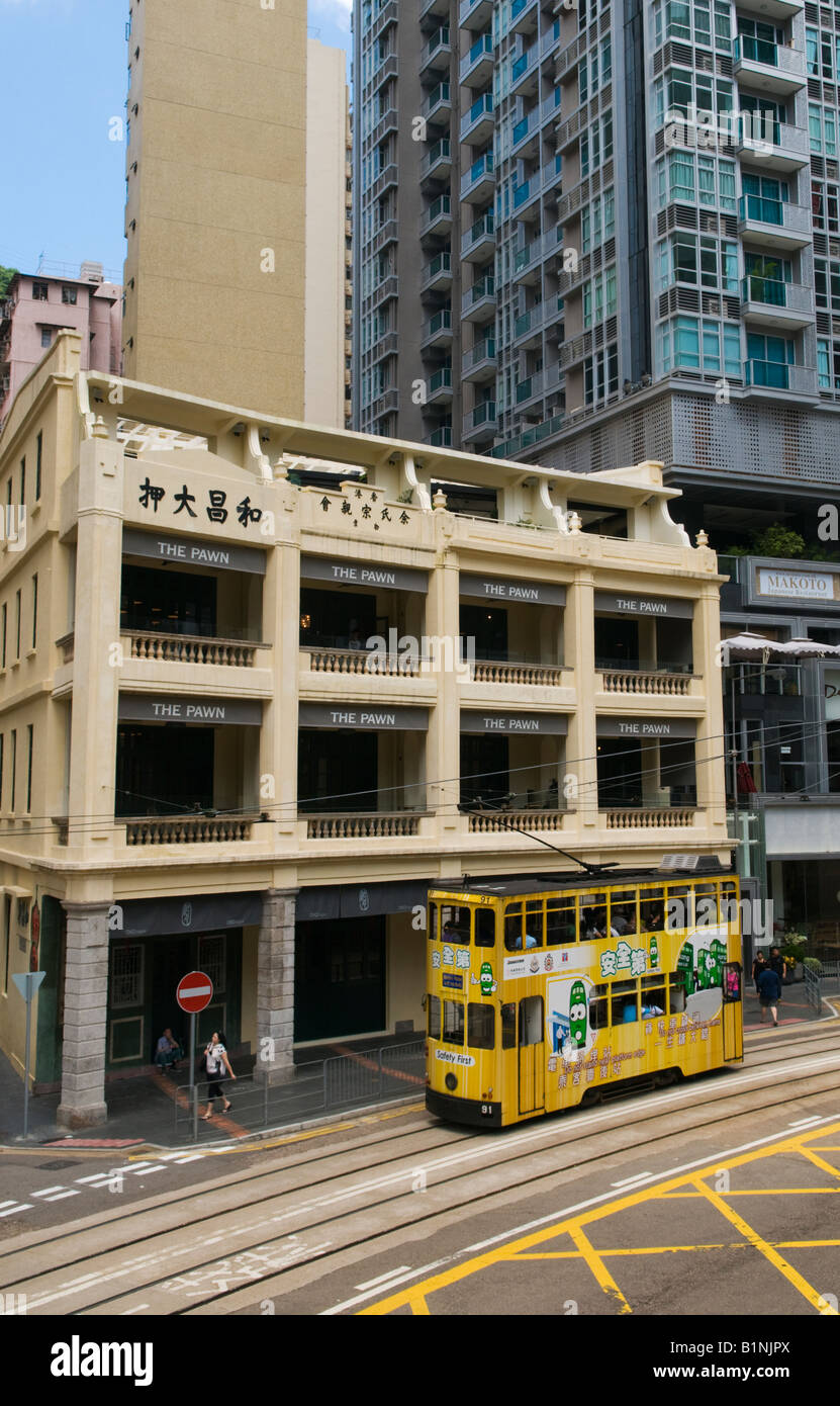 "Restored Chinese shop house The Pawn in Wan Chai Hong Kong Stock Photo ...