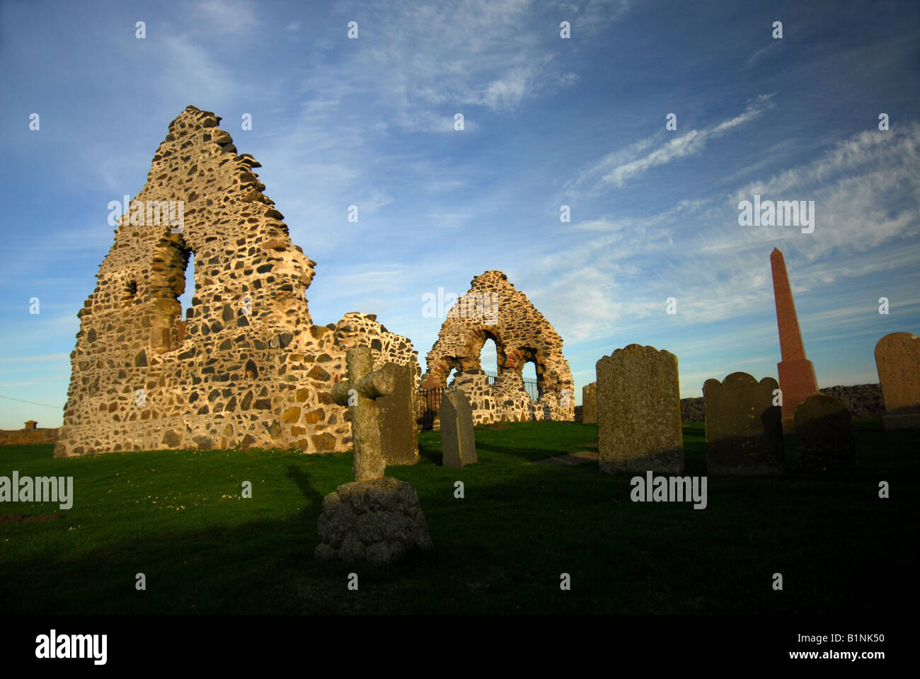 The historic Kirkyard of St Marys Chapel Rattray Aberdeenshire Stock ...