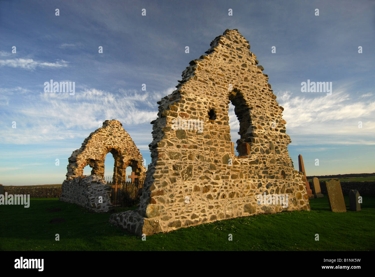 The historic Kirkyard of St Marys Chapel Rattray Aberdeenshire Stock ...