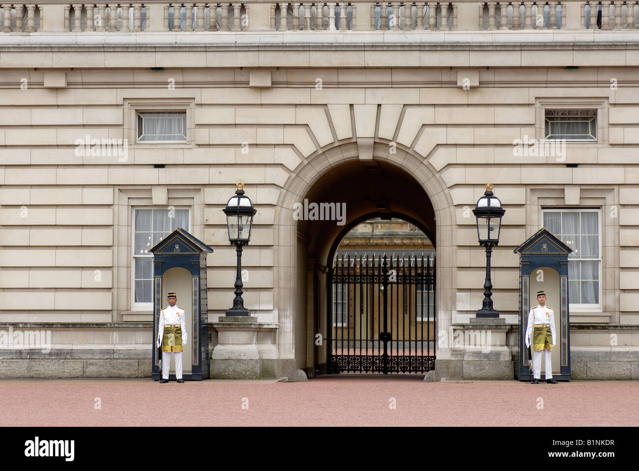 Gurkha guards at Buckingham palace, the residence of the monarch of ...