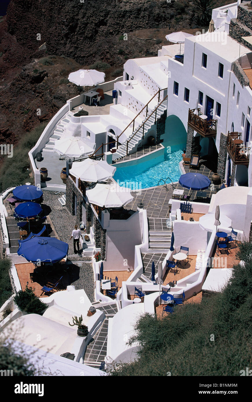 vertical landscape europe greece oia santorini cyclades island Stock ...