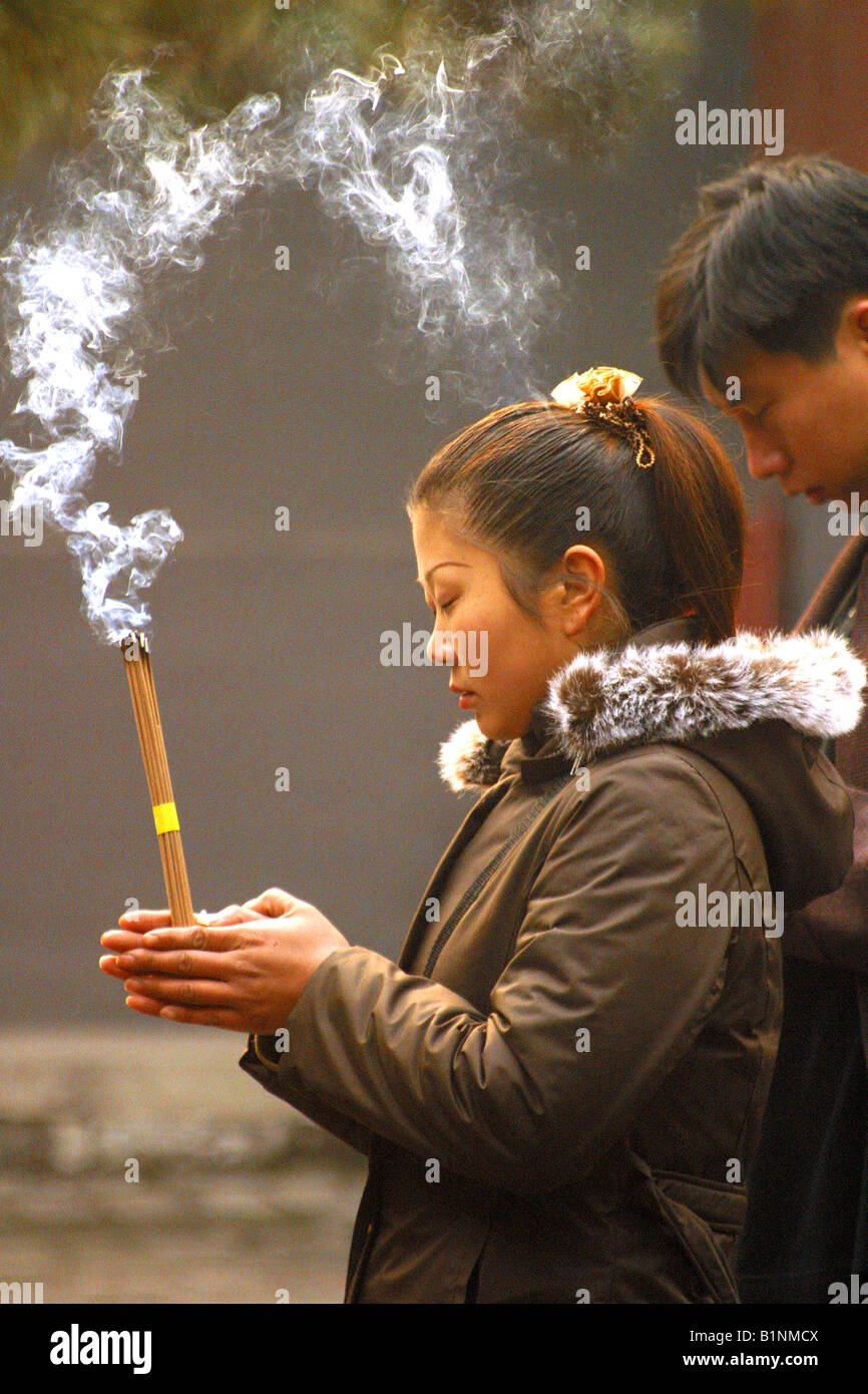 China Beijing traditional temple pray monk chinese Tibet Tibetan ...