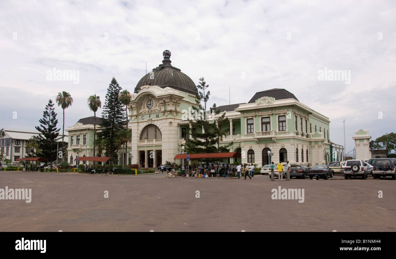 The restored colonial central railway station of Maputo. Mozambique ...
