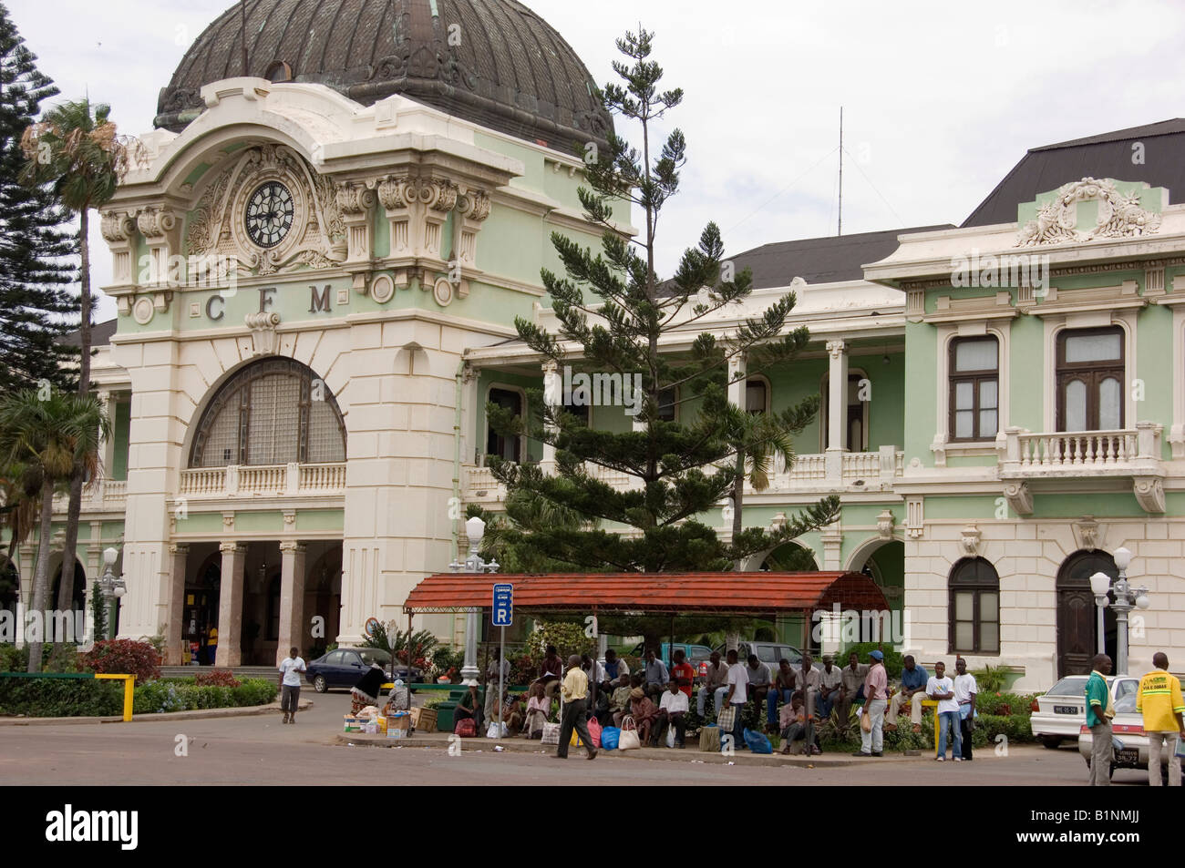 The restored colonial central railway station of Maputo. Mozambique ...
