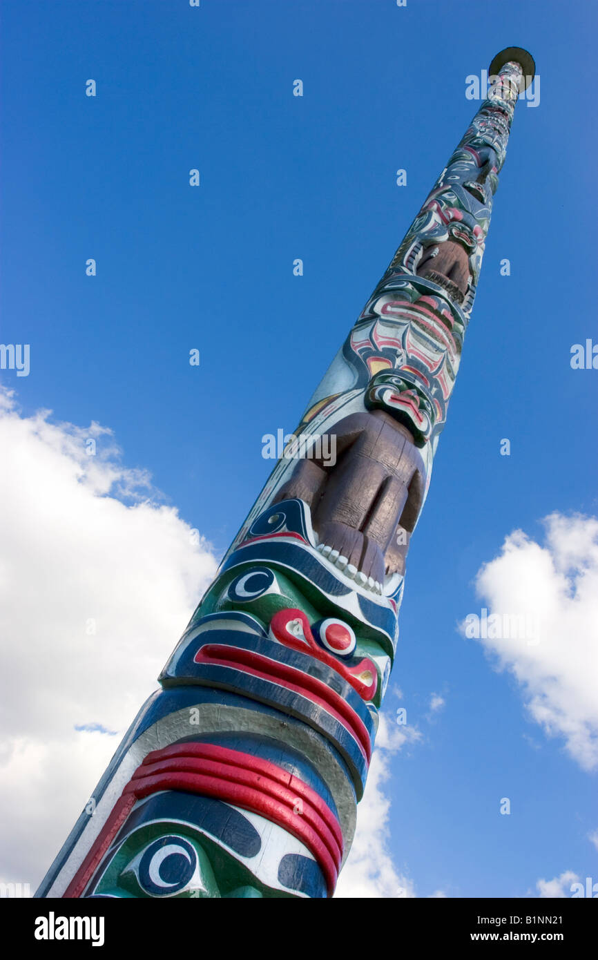 Totem pole in Windsor Great Park England UK. Gift from Canadian Indians ...