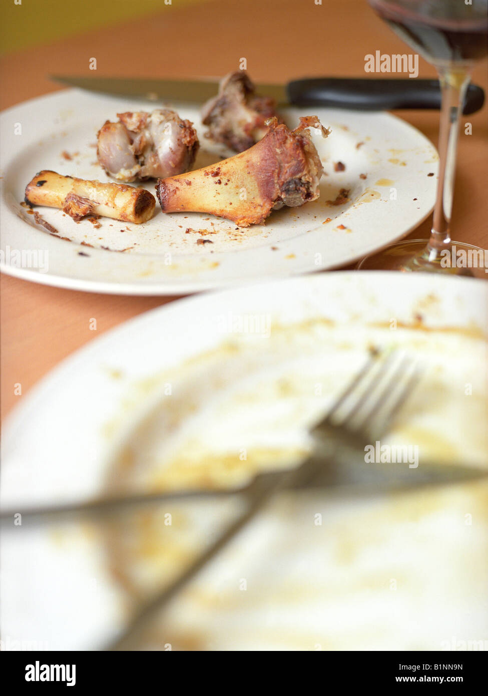 Dinner Table after Sunday Roast Stock Photo - Alamy