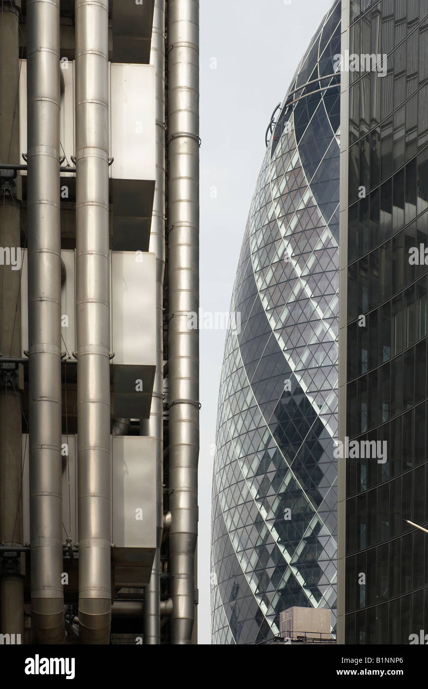 Modern steel and glass architecture design in City of London financial ...