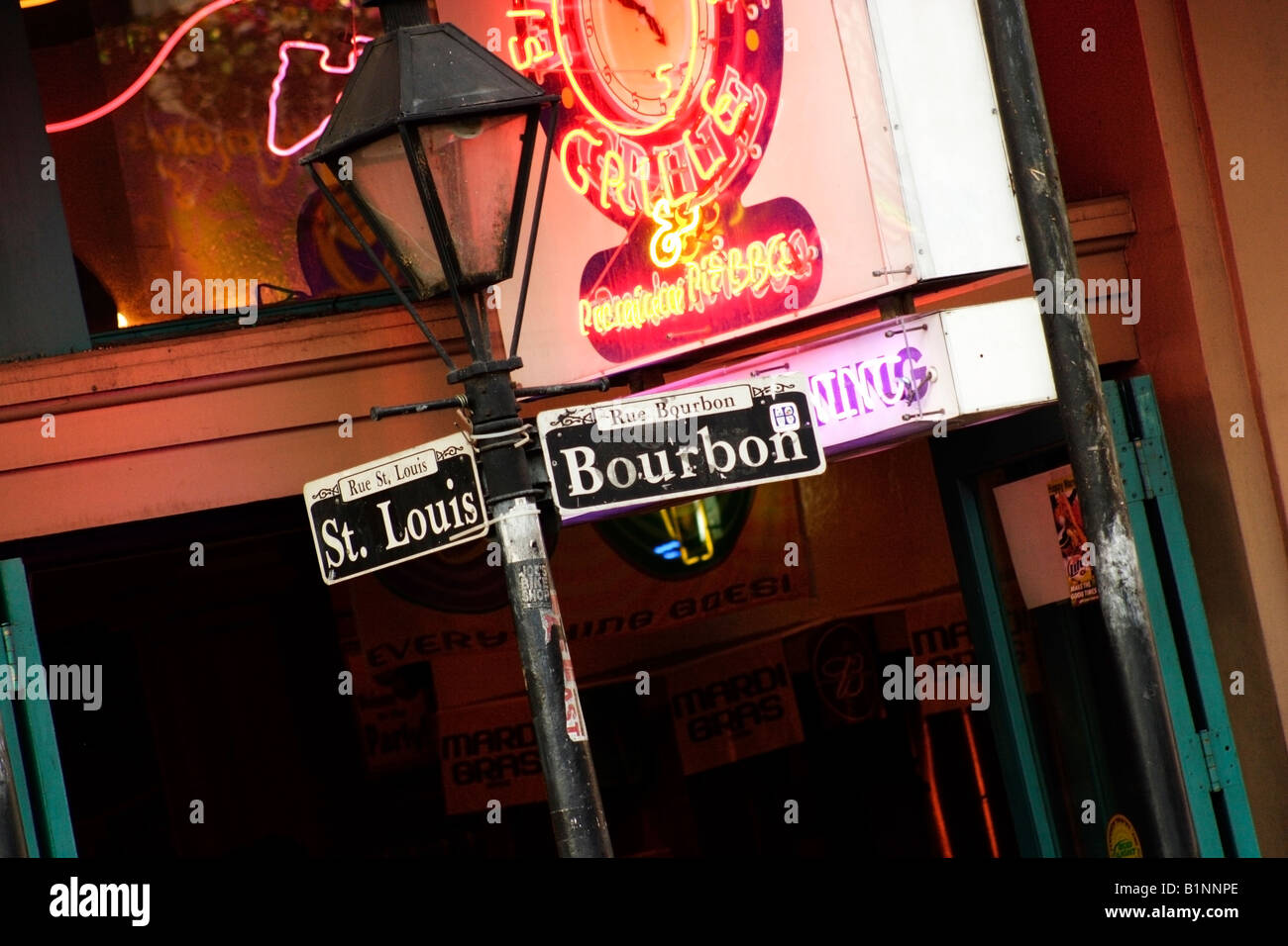 Bourbon Street sign, New Orleans Stock Photo - Alamy