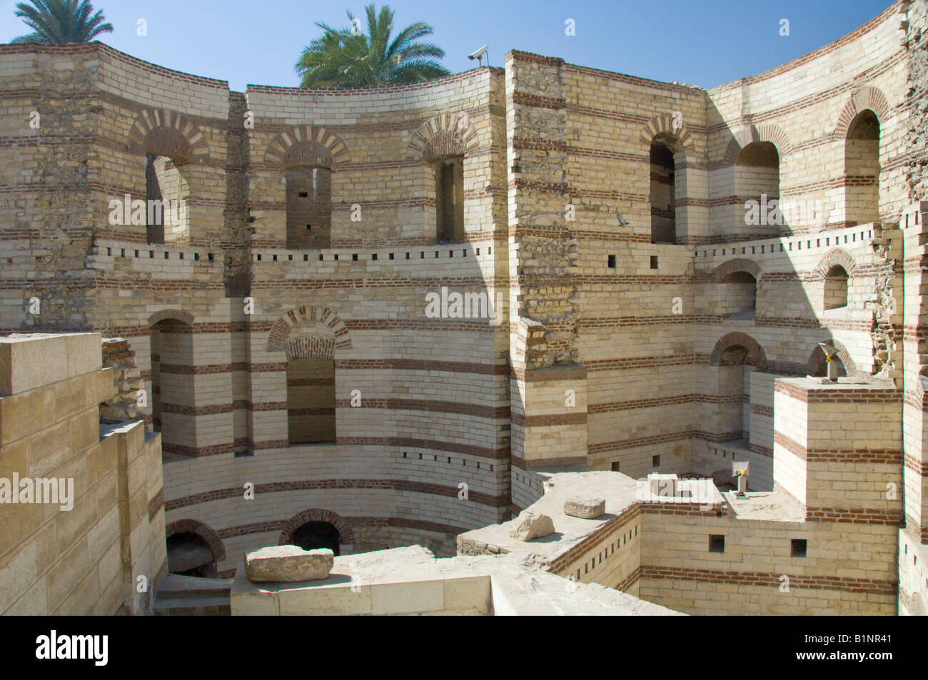 The ruins of a rebuilt church in old town Coptic Cairo Egypt Stock ...