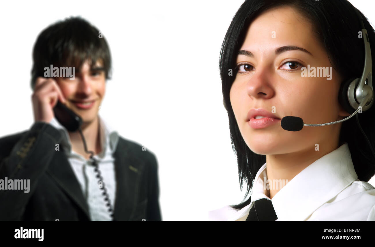 Information service operators Stock Photo - Alamy