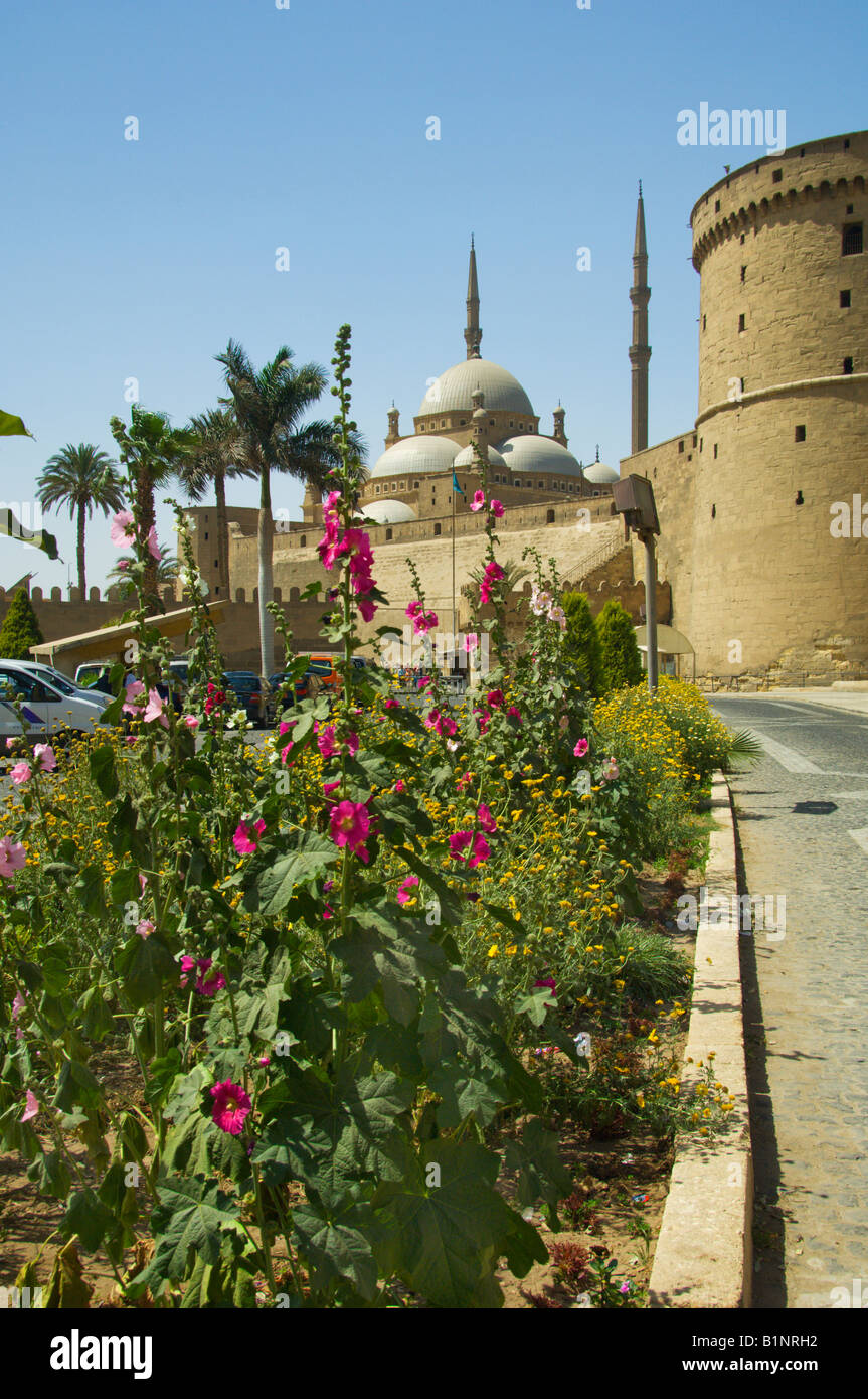 Flower beds and gardens outside the Alabaster Mosque and Citadel in ...