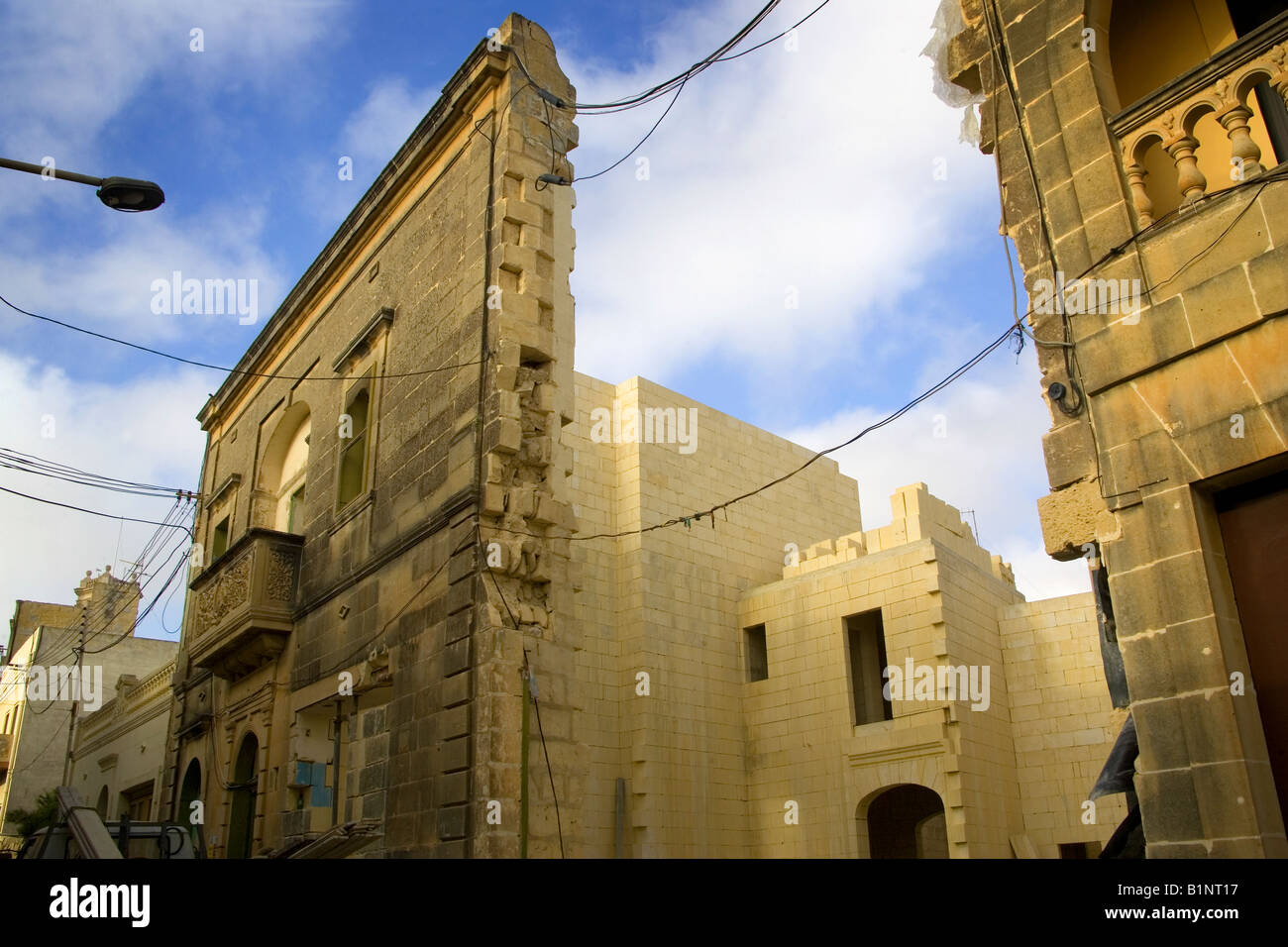 Low angle view houses in a street, Gozo, Malta Stock Photo - Alamy