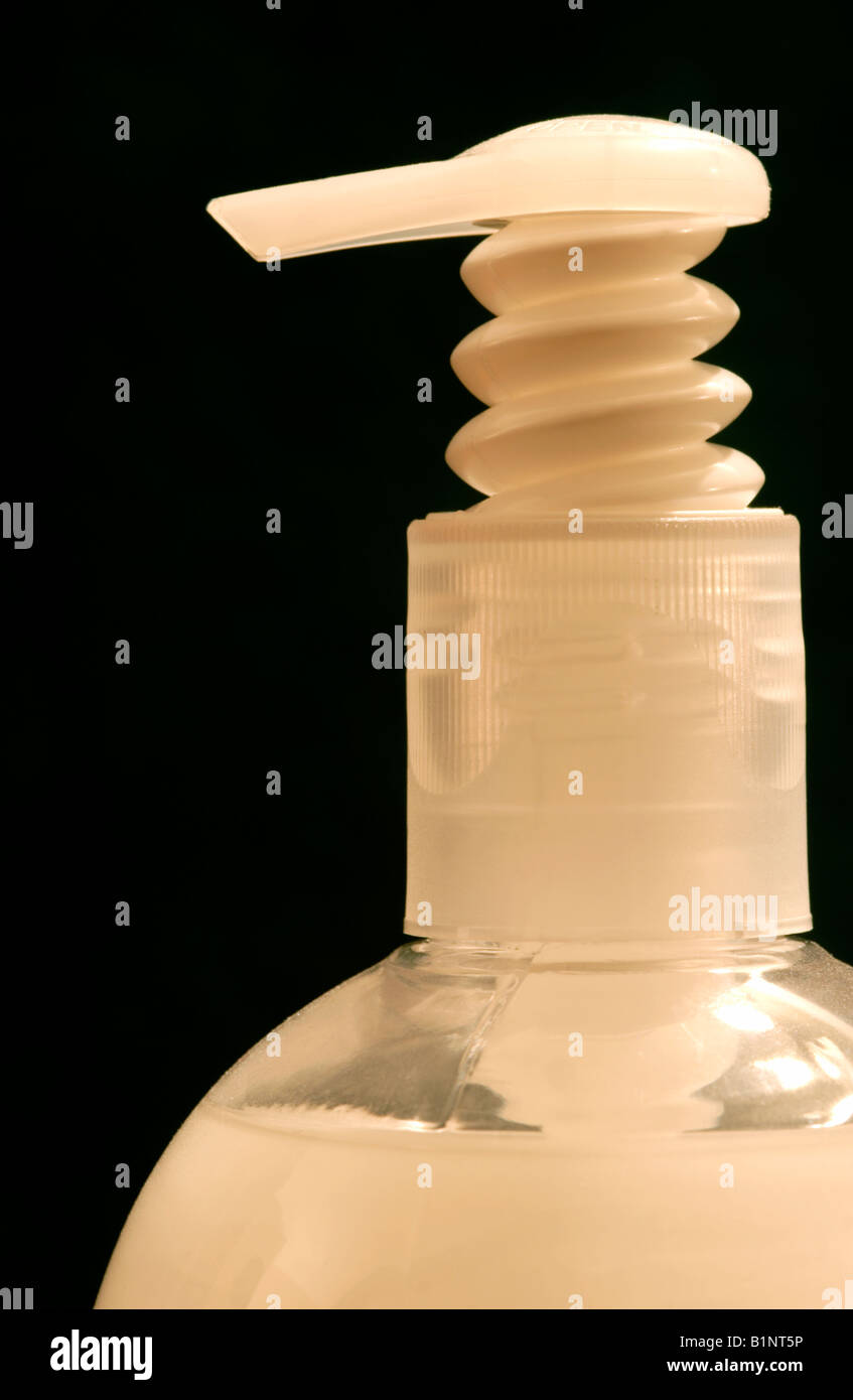 Dispenser pump from soap bottle close up Stock Photo - Alamy