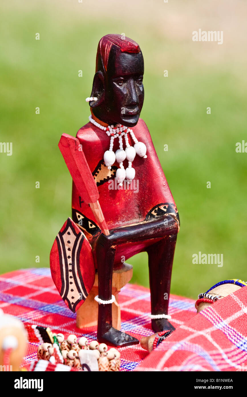 Traditional hand carved African Maasai wooden figure Stock Photo - Alamy