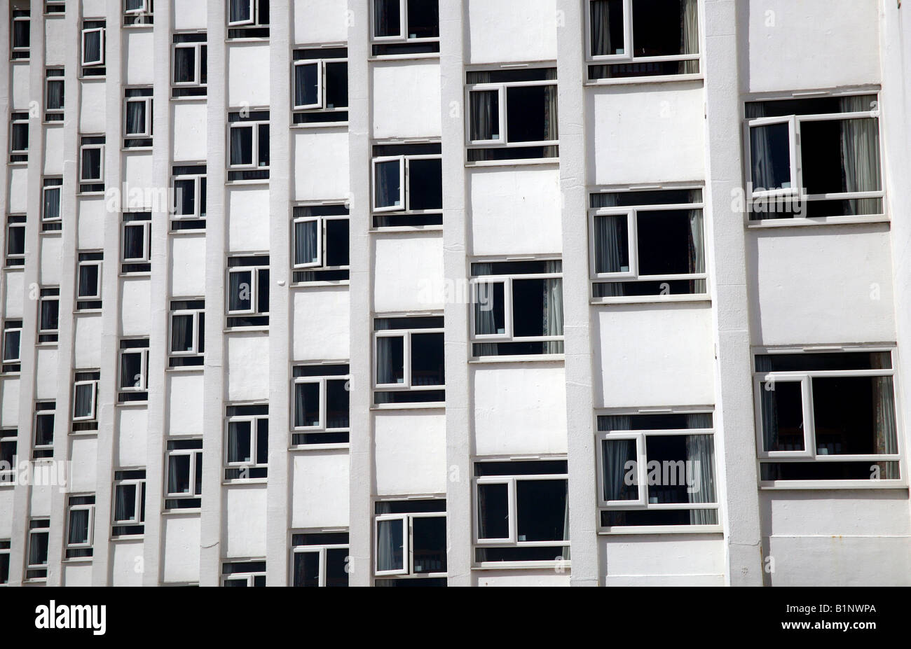Hotel building windows in Folkestone, Kent Stock Photo - Alamy