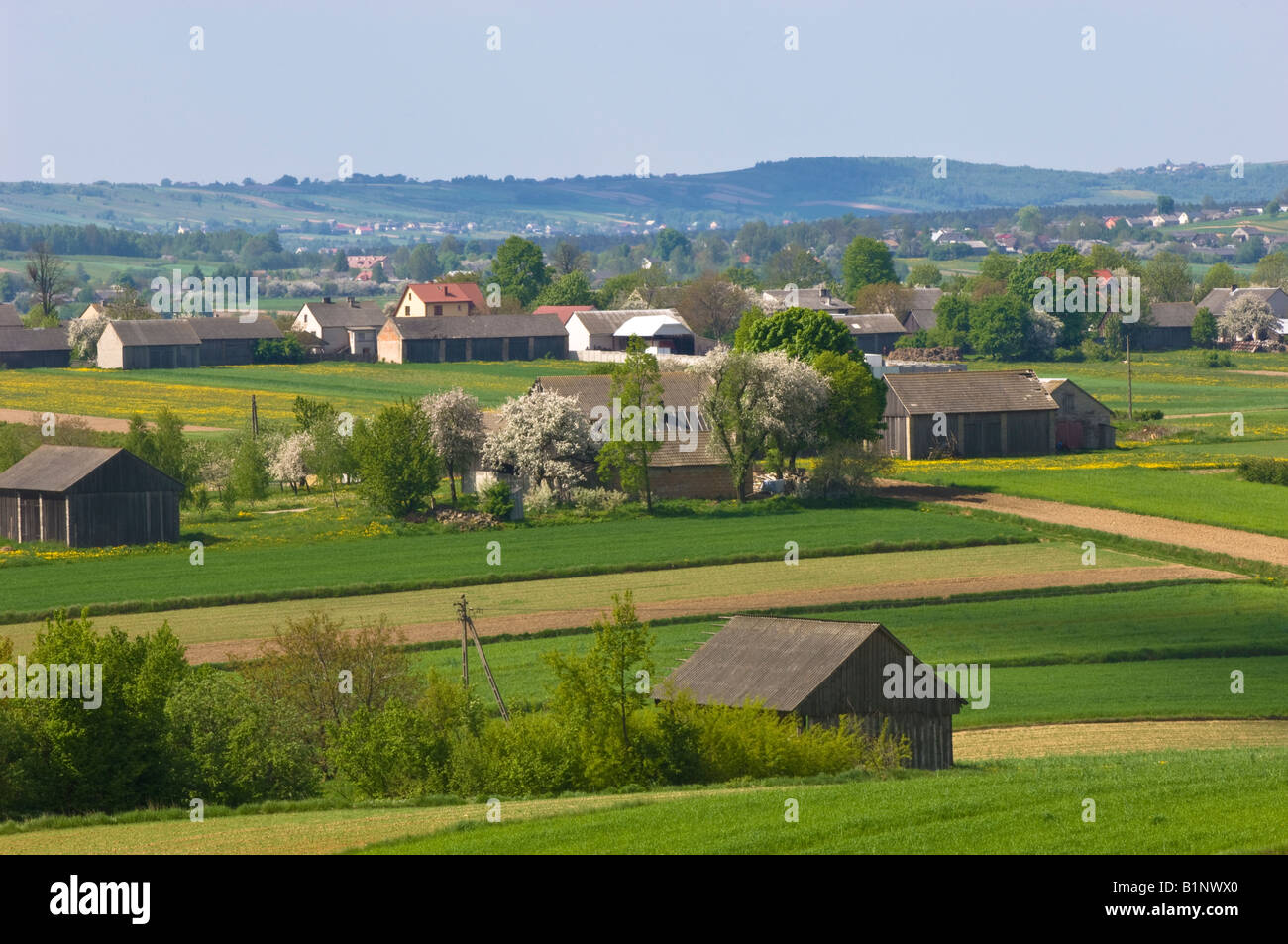 Farmland in rural Swietokrzyskie Mountains Poland Stock Photo - Alamy