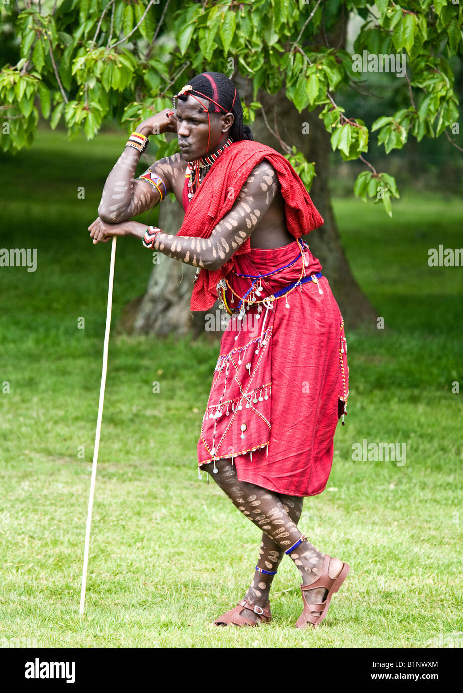Bodypaint ethnic tribal cane stick herder herdsman hi-res stock ...