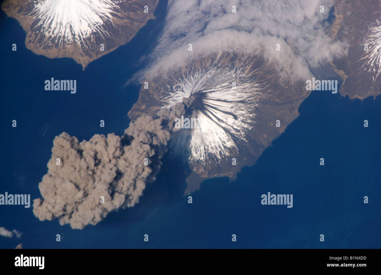 Volcanic plume seen from space Stock Photo - Alamy